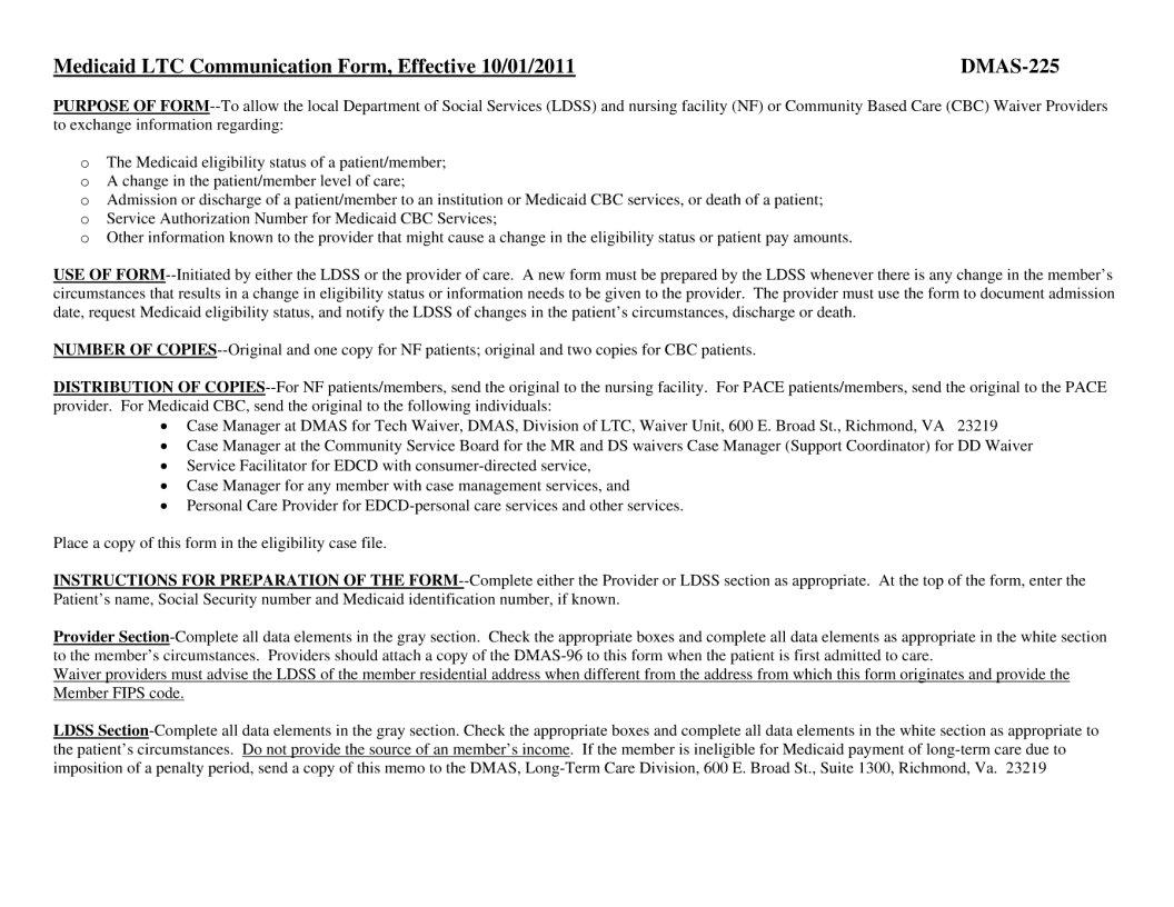 Blank Dmas 225 Form | Fill Out and Print PDFs