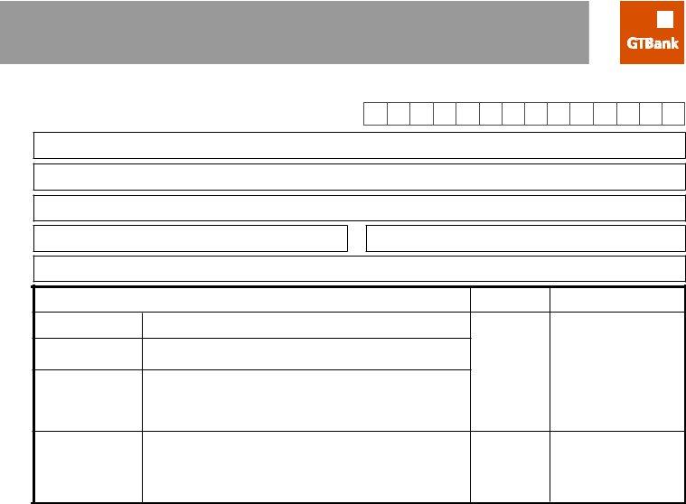 Blank Gtb Account Opening Form | Fill Out and Print PDFs