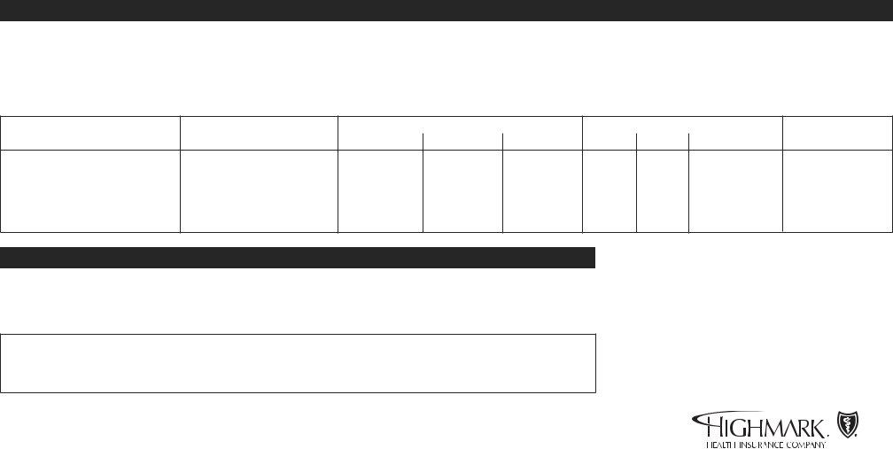 Blank Highmark Enrollment Form | Fill Out and Print PDFs