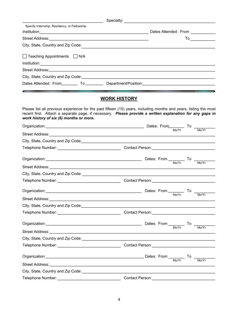 Blank New Mexico Credentialing Application | Fill Out and Print PDFs