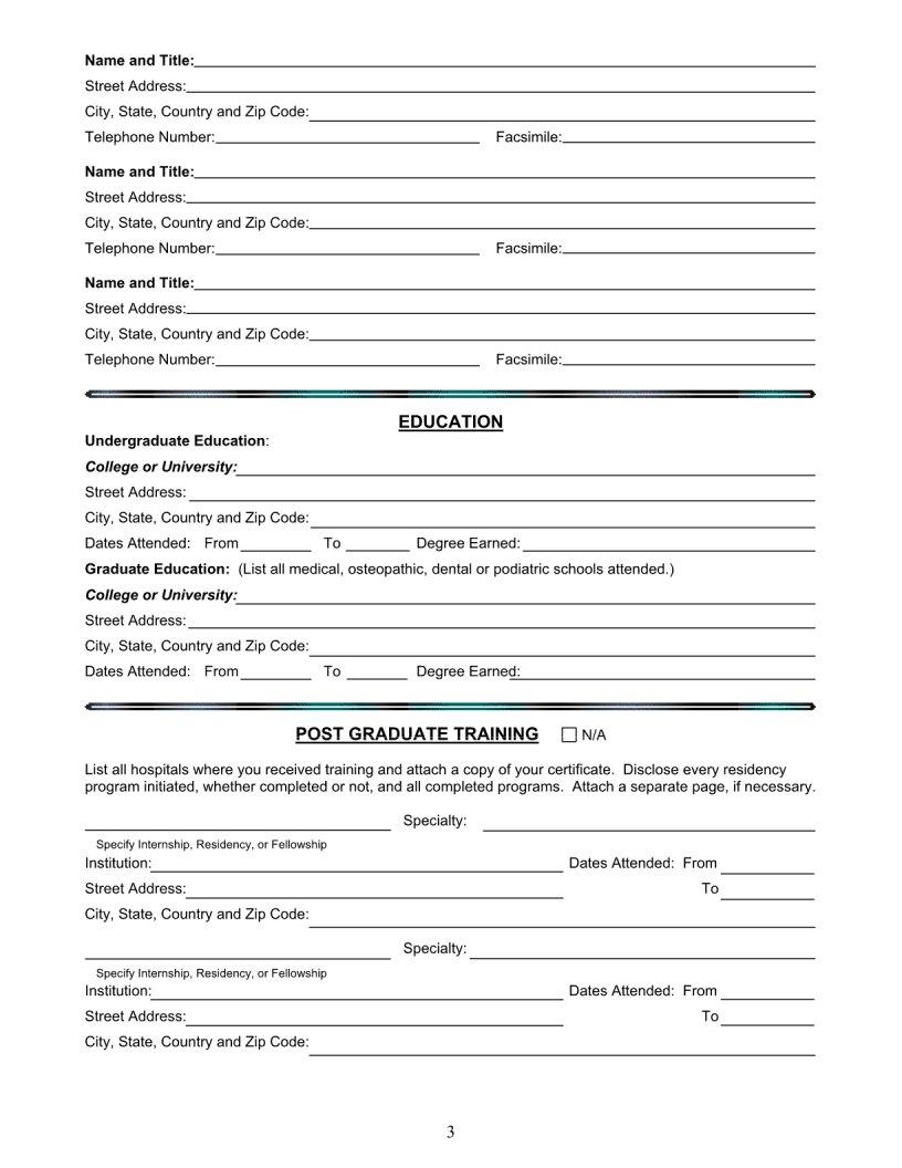 Blank New Mexico Credentialing Application | Fill Out and Print PDFs