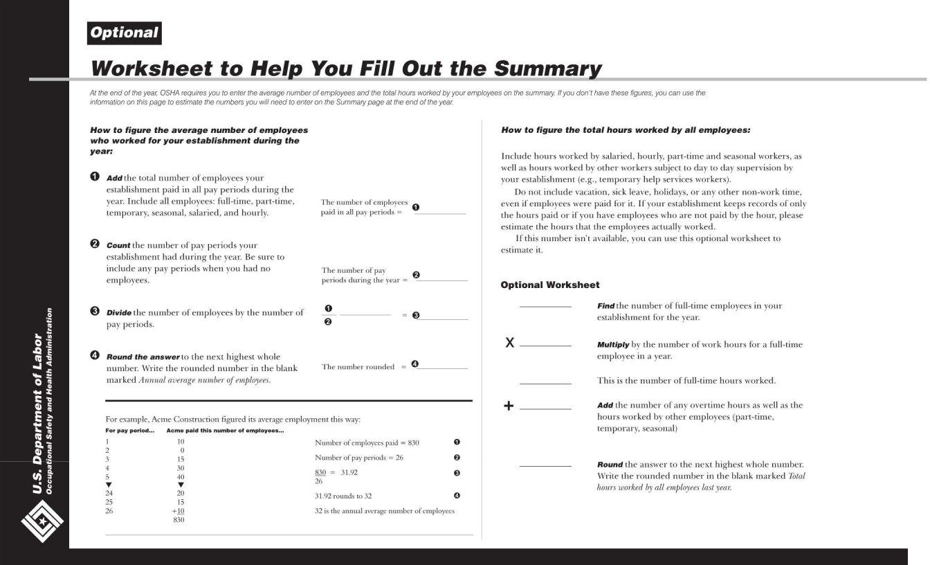 Blank Osha Form 300 | Fill Out and Print PDFs