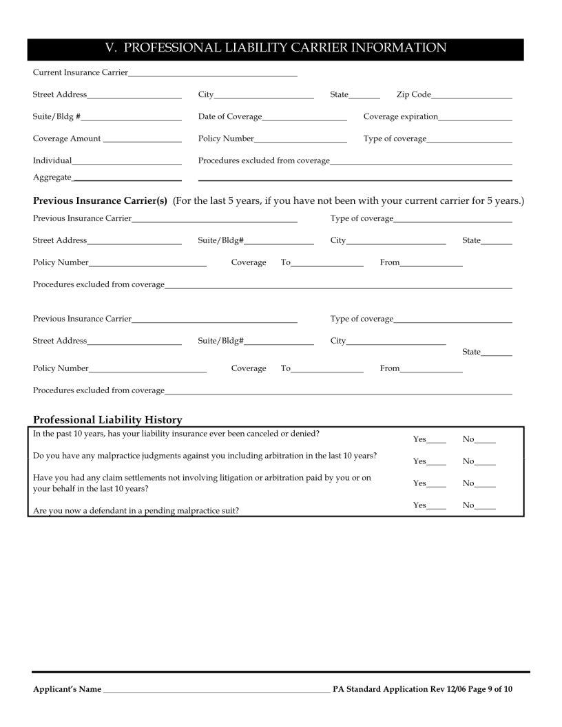 Blank Pennsylvania Standard Application | Fill Out and Print PDFs