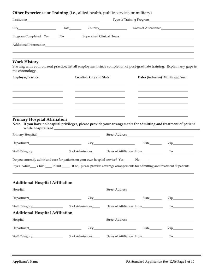 Blank Pennsylvania Standard Application | Fill Out and Print PDFs