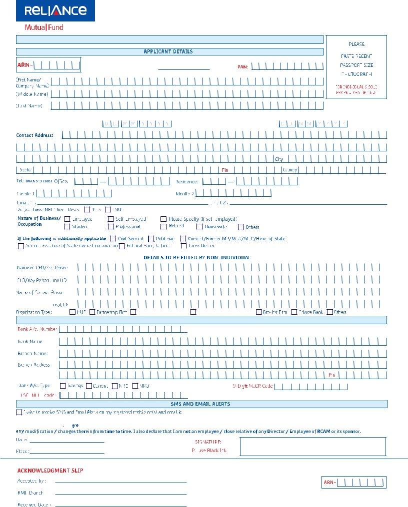Blank Reliance Empanelment Form | Fill Out and Print PDFs