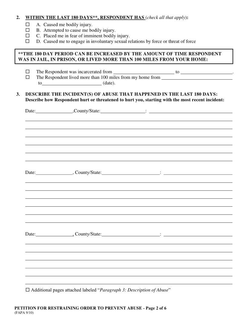 Blank Restraining Order Notice | Fill Out and Print PDFs