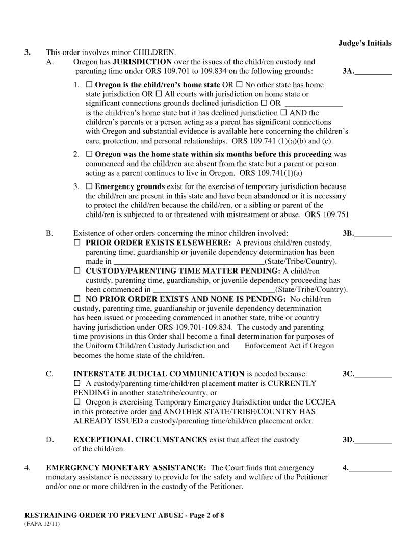 Blank Restraining Order Notice | Fill Out and Print PDFs
