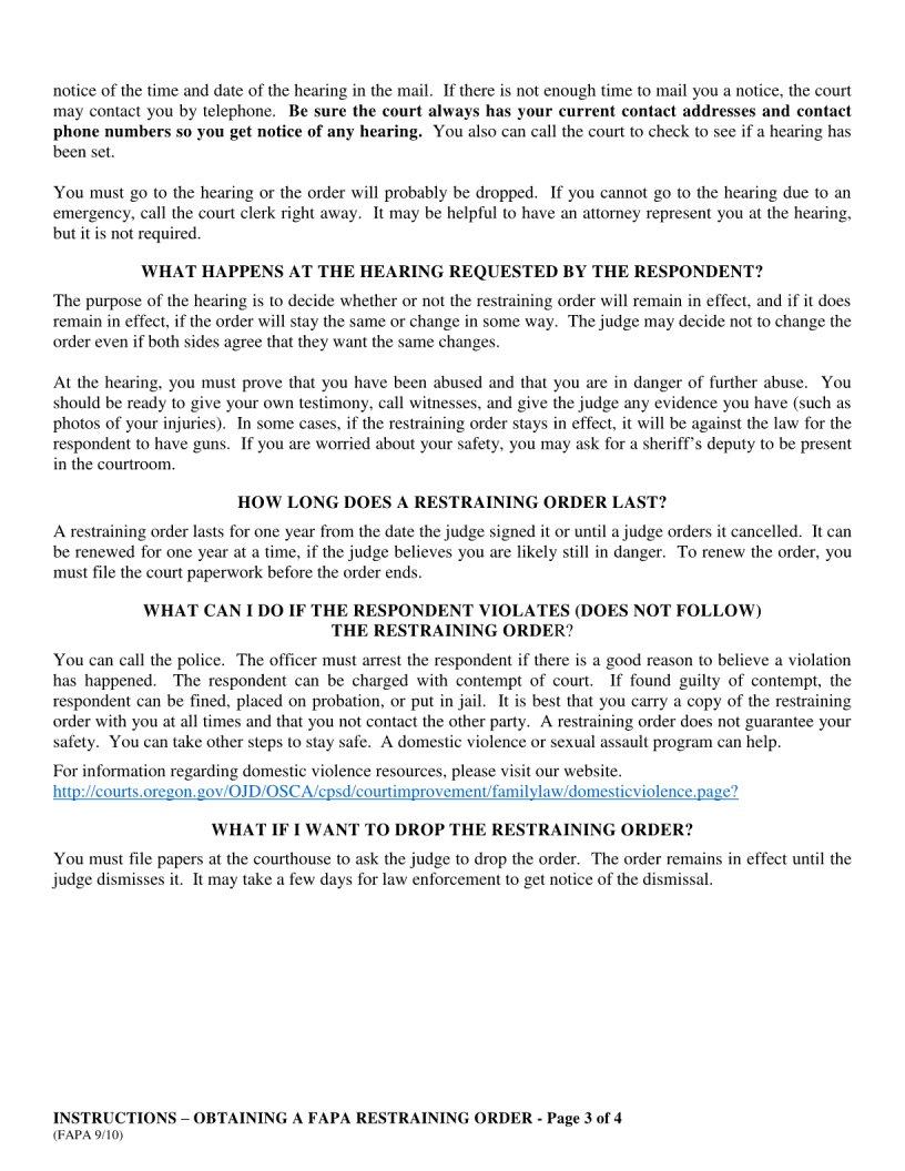 Blank Restraining Order Notice | Fill Out and Print PDFs