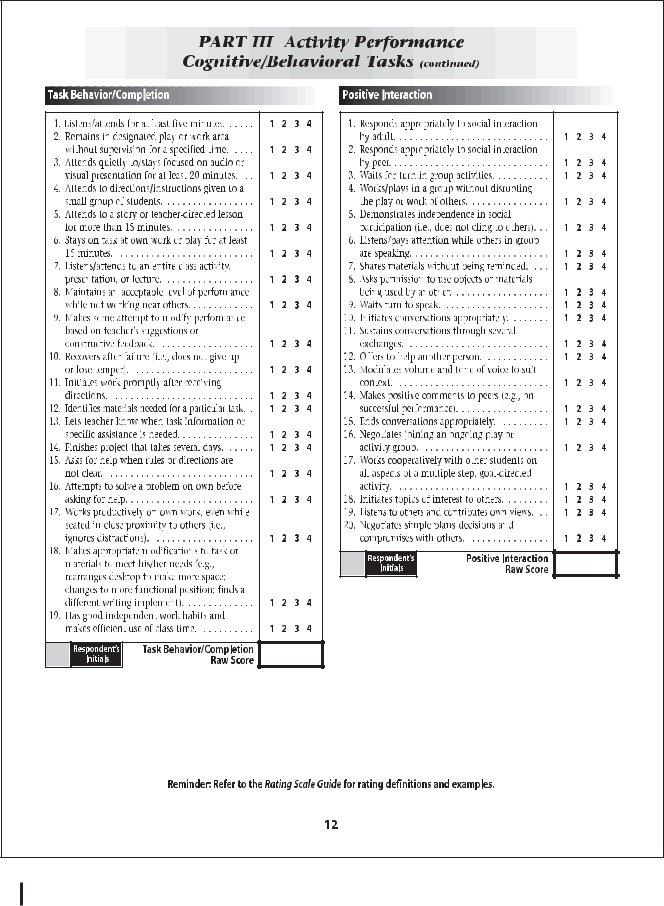 Blank School Function Assessment Form | Fill Out and Print PDFs