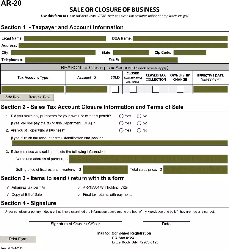 Blank Ar 20 Form | Fill Out and Print PDFs