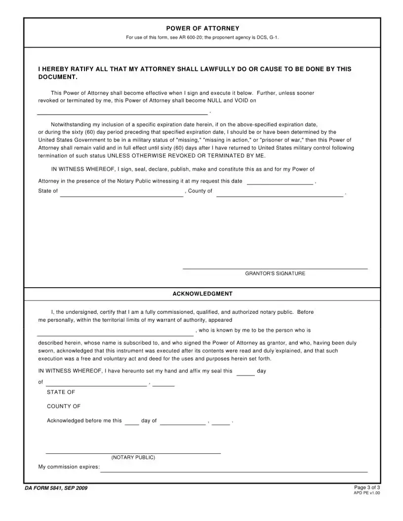 Blank Da Form 5841 | Fill Out and Print PDFs