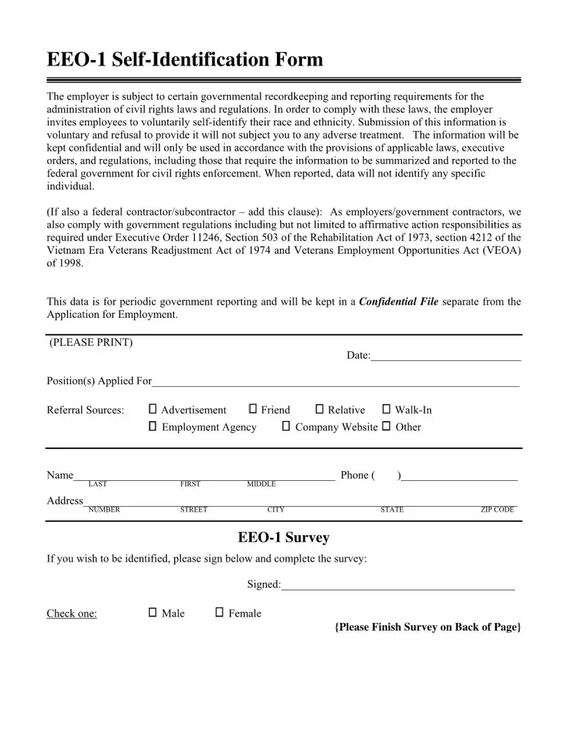 Blank Eeo 1 Form | Fill Out and Print PDFs