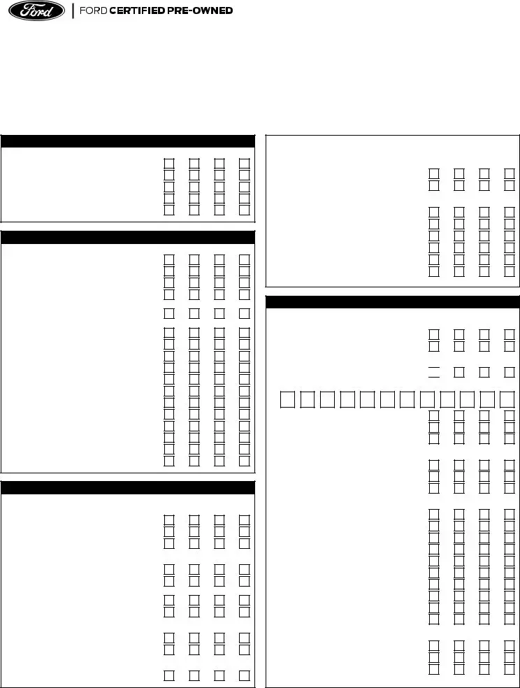 Blank Ford Service Checklist | Fill Out and Print PDFs