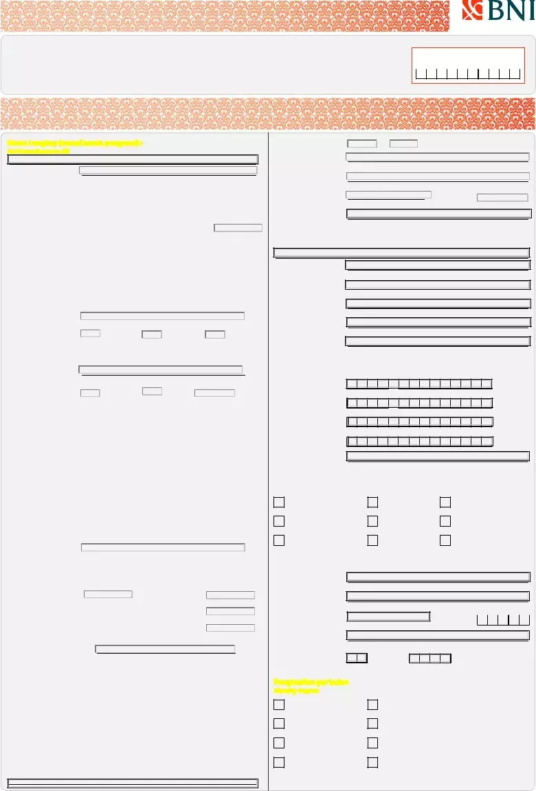 Blank Form Pembukaan Rekening Bank Bni | Fill Out and Print PDFs