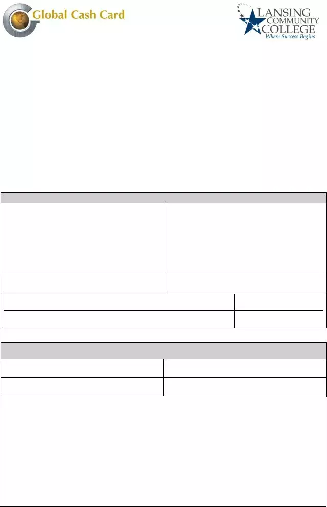 Blank Global Cash Card Form | Fill Out and Print PDFs