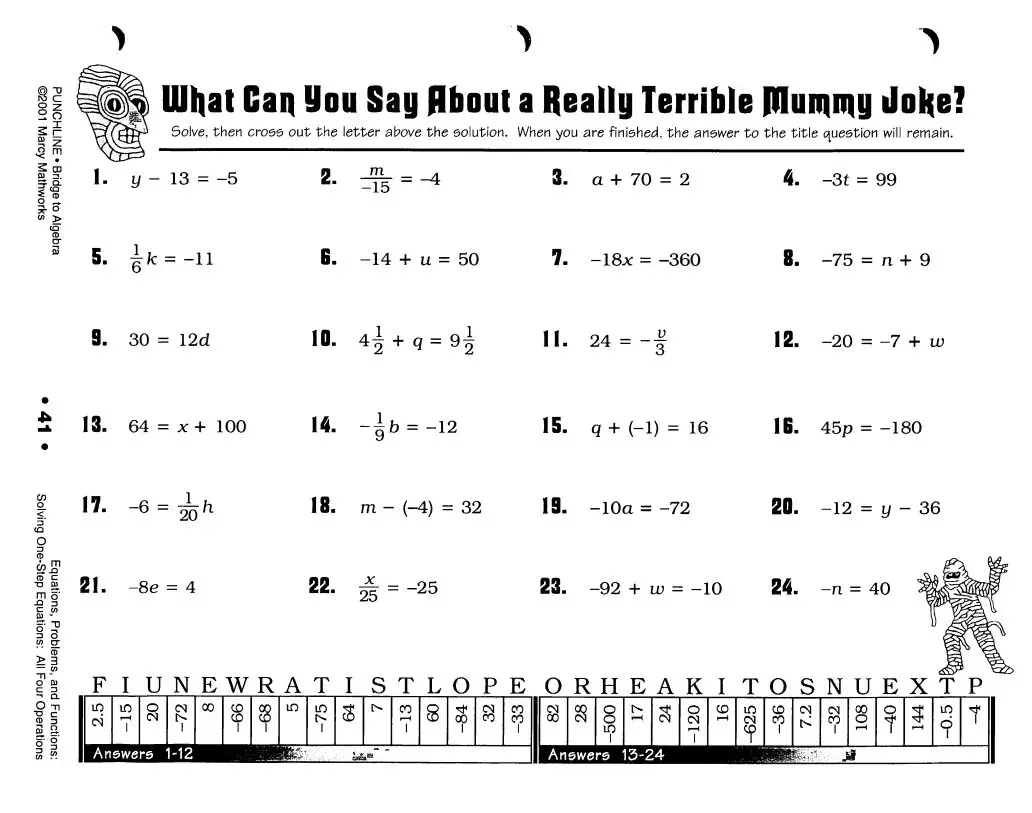 Blank Punchline Bridge To Algebra | Fill Out and Print PDFs