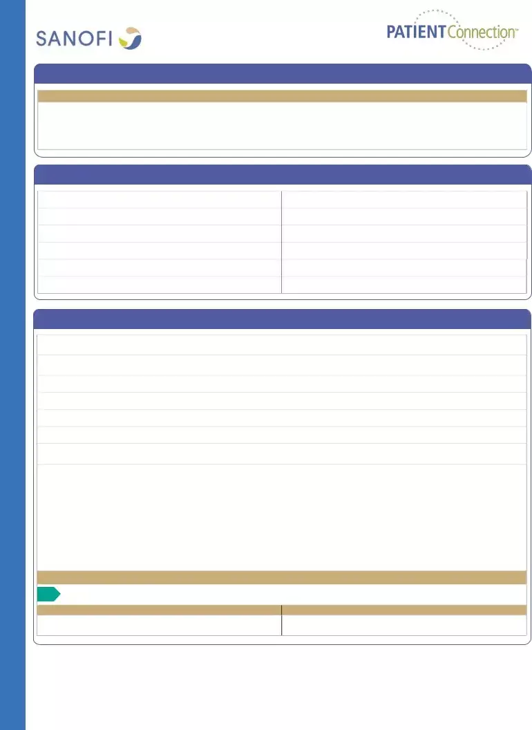Blank Sanofi Patient Assistance Form | Fill Out and Print PDFs