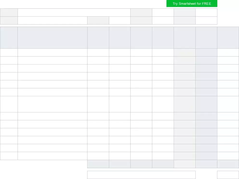 Blank Schedule Values Form | Fill Out and Print PDFs