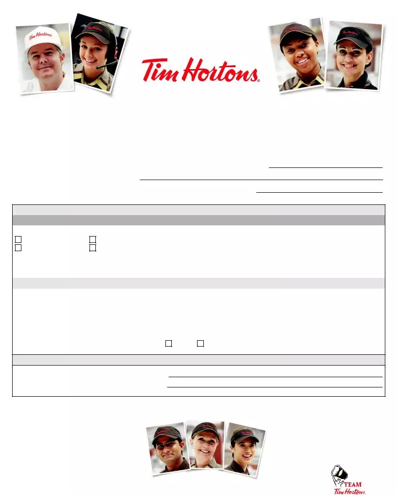 Blank Tim Hortons Job Application | Fill Out and Print PDFs