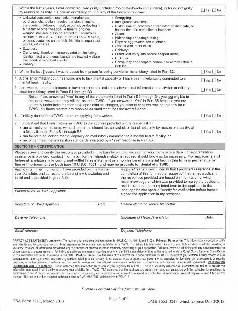 Blank Tsa Form 2212 | Fill Out and Print PDFs